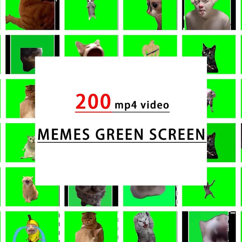 200 Meme Emote Pack Green Screen, Meme Bundle Video Green Background ...