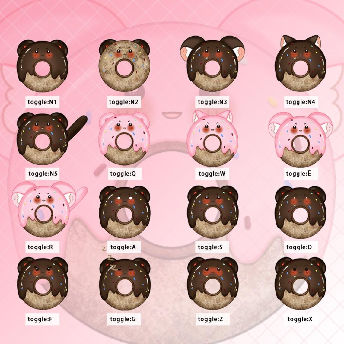 Donut Vtuber Model | Premade Vtuber Model | Live2d Model | Fully Rigged | Ready to Use - Etsy