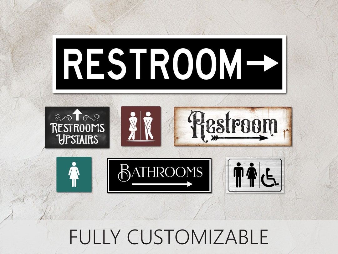 Custom Metal Restroom Sign, Restroom Signage, Bathroom Sign, Bathroom ...
