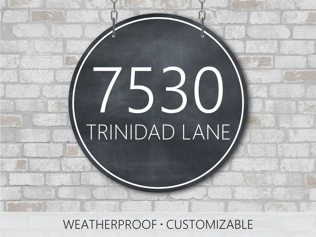 Round Metal Address Sign, Custom Yard Sign, Porch Sign, Address Yard ...