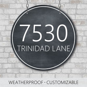 Round Metal Address Sign, Custom Yard Sign, Porch Sign, Address Yard ...