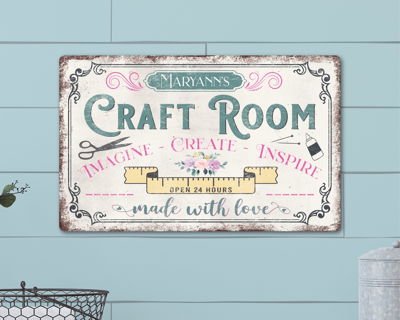 Custom Metal Craft Room Decor, Quilt Room, Personalized Sign, Custom ...