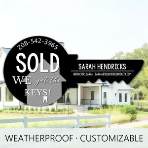 Personalized Sold Key Sign, Realtor Closing Gift, Real Estate Signs ...