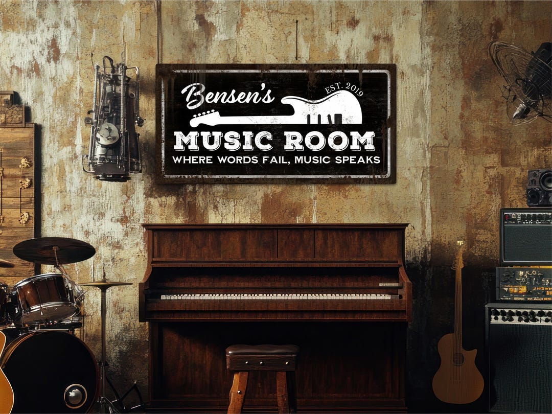 Custom Music Room Sign, Music Gifts, Music Wall Art, Music Lover Gift ...