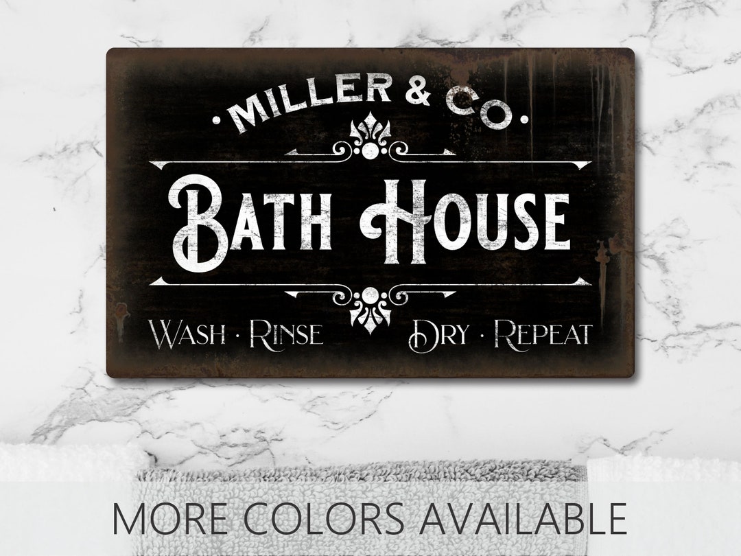 Personalized Bathroom Sign, Bath House Sign, Bath Sign, Bathroom Decor ...