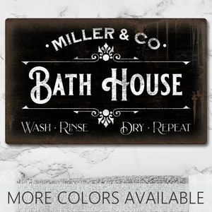 Personalized Bathroom Sign, Bath House Sign, Bath Sign, Bathroom Decor ...