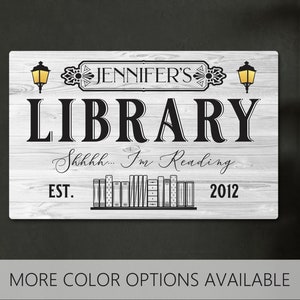 Library Sign, Library Decor, Vintage, Reading Corner, Classroom Decor ...