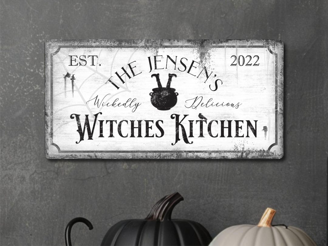Personalized Witches Kitchen Sign, Custom Witches Sign, Halloween Decor ...