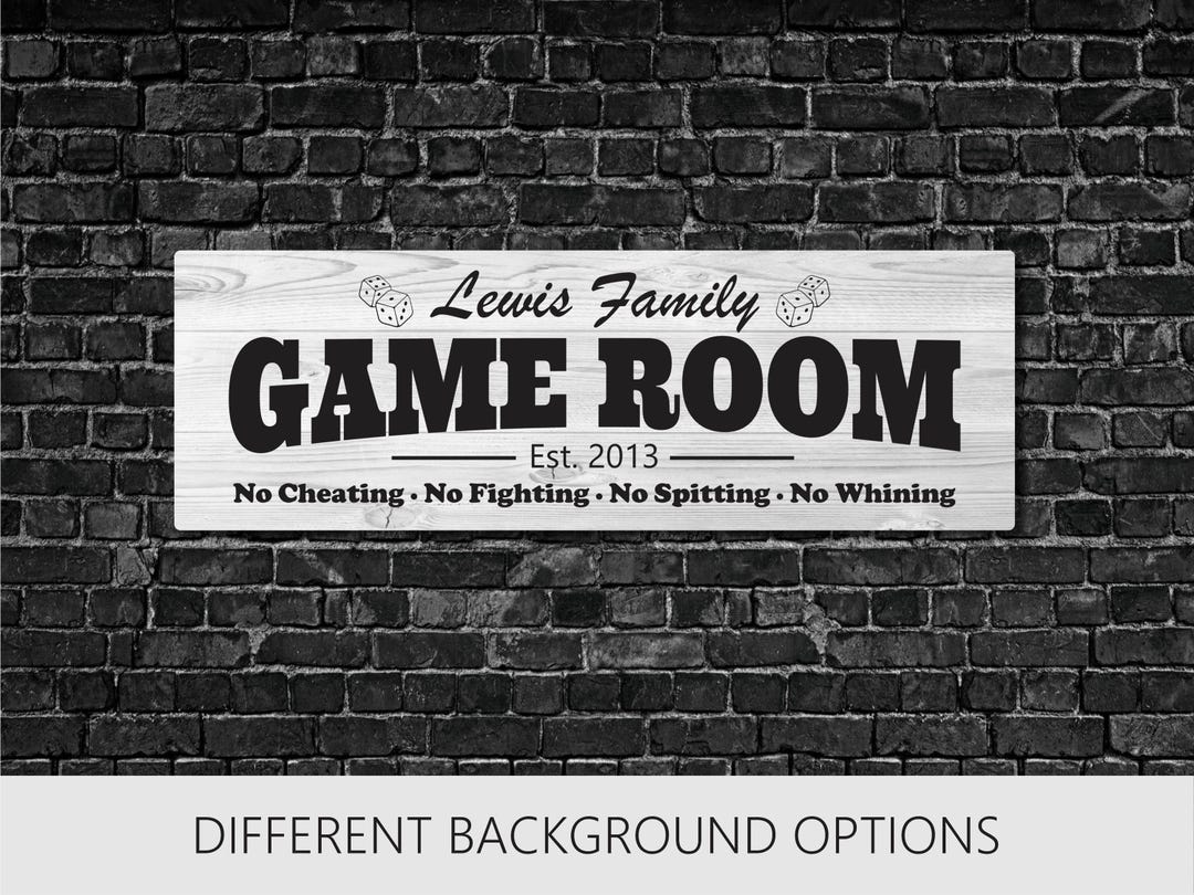 Custom Game Room Sign, Game Room Decor, Family Name Sign, Family Gift ...