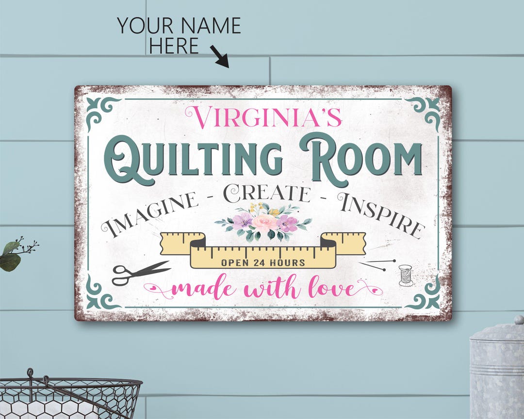 Personalized Quilting Room Sign, Craft Room Decor, Quilt Room ...