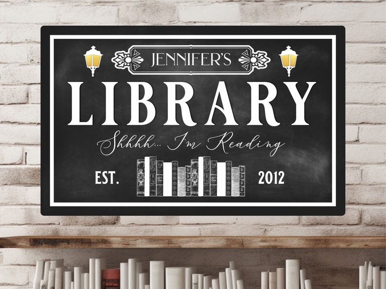 Library Sign, Library Decor, Vintage, Reading Corner, Classroom Decor ...