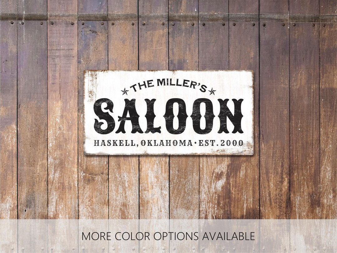 Custom Saloon Sign, Saloon Decor, Western Saloon Decor, Basement Bar ...