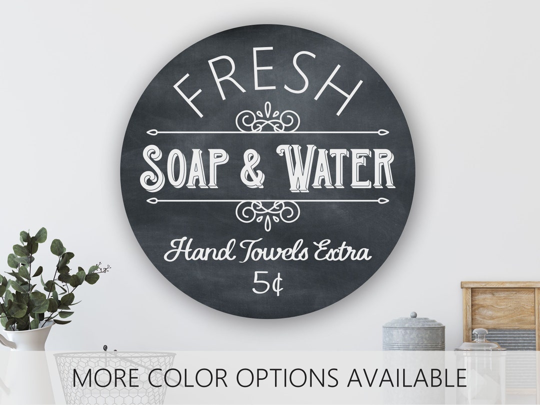 Fresh Soap & Water Sign, Bathroom Wall Decor, Farmhouse Bathroom Decor ...