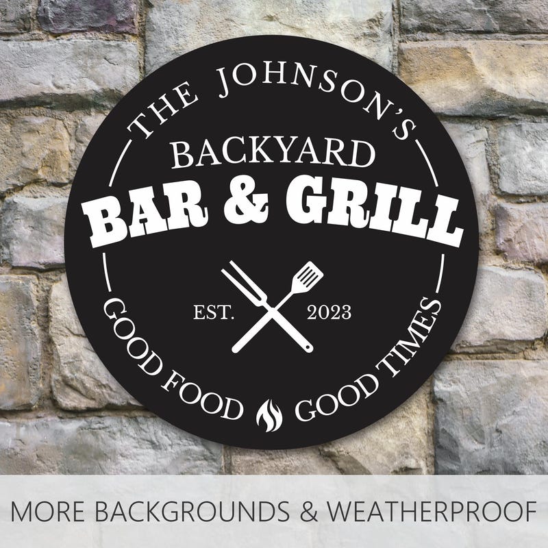 Bar and Grill Sign - Etsy