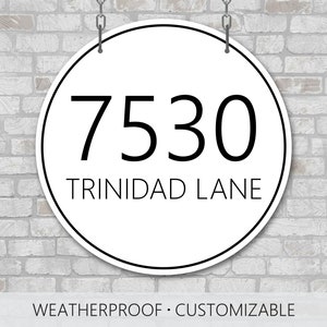 Round Metal Address Sign, Custom Yard Sign, Porch Sign, Address Yard ...