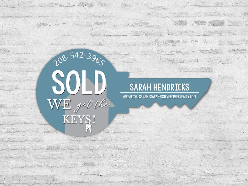 Personalized Sold Key Sign, Realtor Closing Gift, Real Estate Signs ...