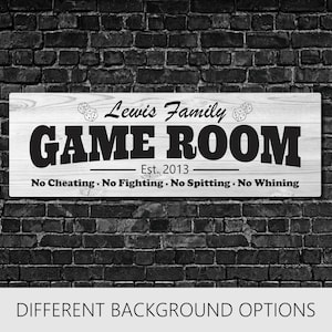 Custom Game Room Sign, Game Room Decor, Family Name Sign, Family Gift ...