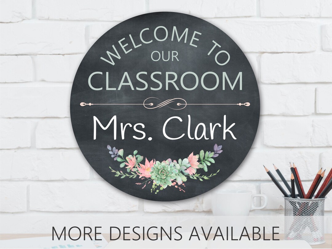 Personalized Teacher Name Sign, Welcome Teacher Sign, Teacher Door Sign ...