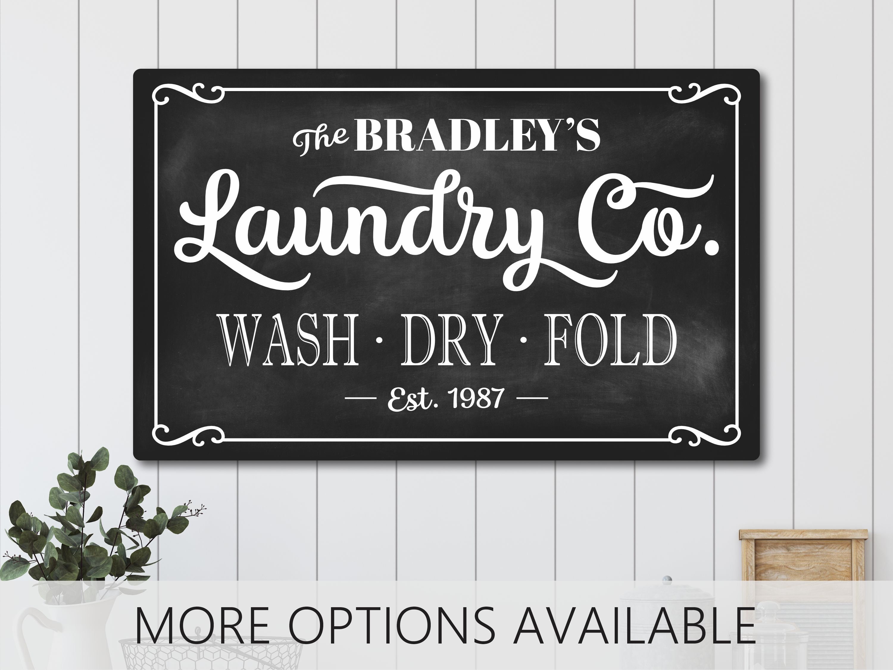 Wash Dry Fold Sign, Laundry Room Sign, Laundry Room Decor, Custom Name ...