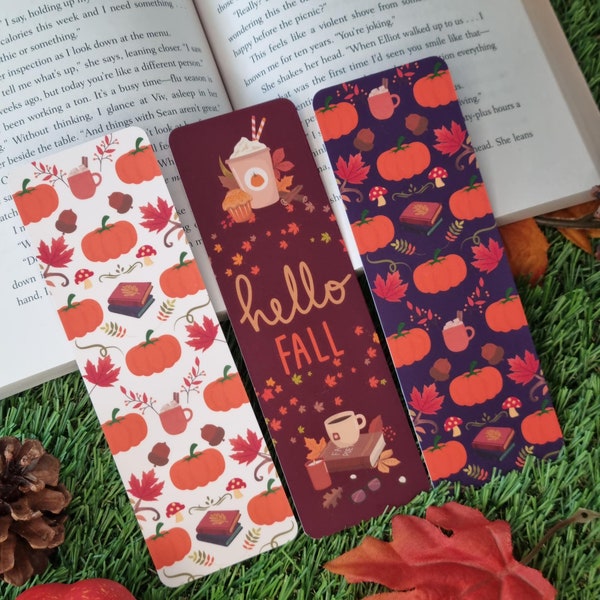 Fall Autumn Bookmarks Bookish Must Have Laminated Bookmarks Glossy and Matte Bookmark With Fall ...