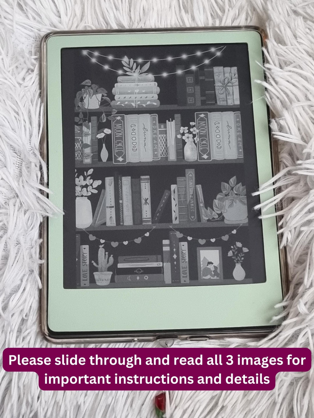 Bookshelf Kindle Lock Screen Spice up Your Kindle Digital Download ...