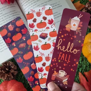 Fall Autumn Bookmarks Bookish Must Have Laminated Bookmarks Glossy and ...