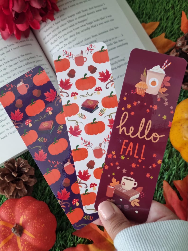 Fall Autumn Bookmarks Bookish Must Have Laminated Bookmarks Glossy and ...