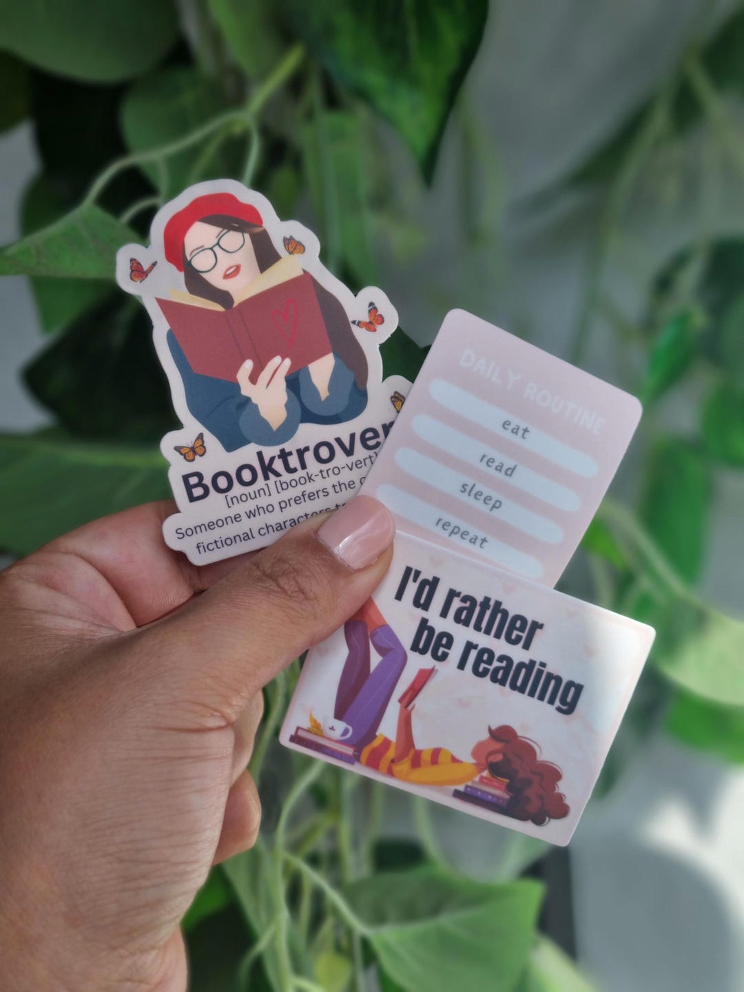 Booktrovert Vinyl Sticker Book Lover's Routine Kindle Nook Kobo E ...