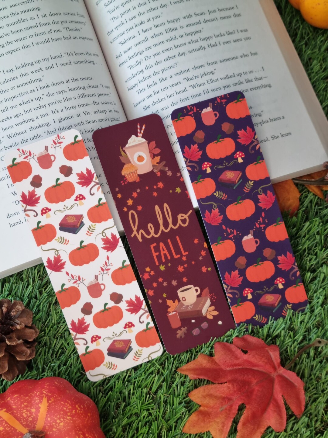 Fall Autumn Bookmarks Bookish Must Have Laminated Bookmarks Glossy and ...