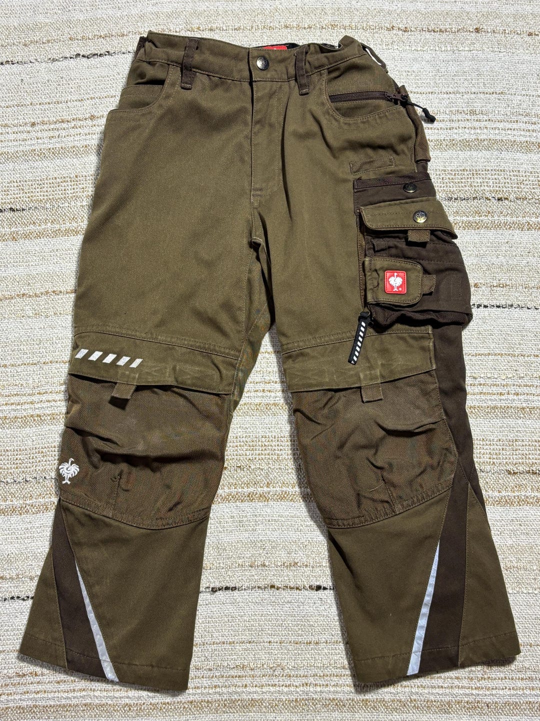 Y2k Vintage Kids Brown Pants: Many Pockets Cotton for Boy (5-6 Years ...