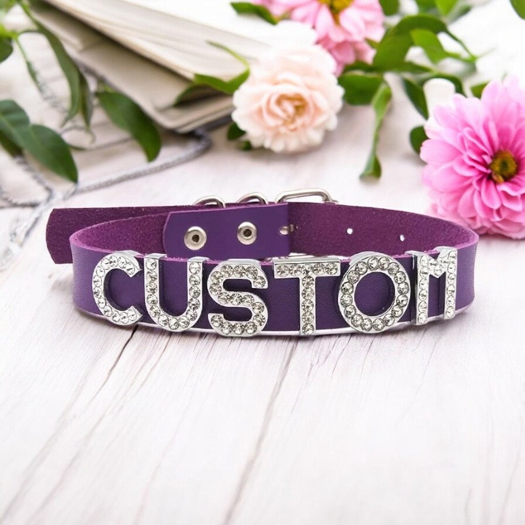 Custom Initial Choker Necklace: Cosplay Collar, Personalized Name ...