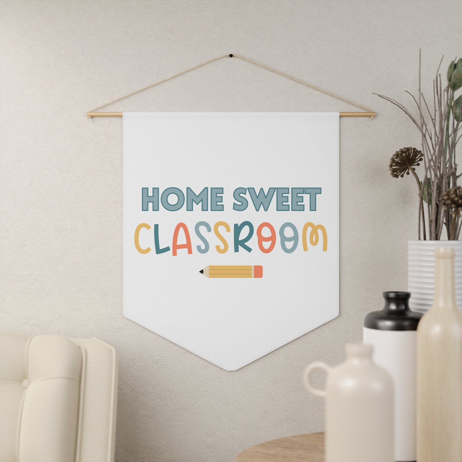 Home Sweet Classroom Pennant Cute Classroom Signs Rainbow Classroom ...