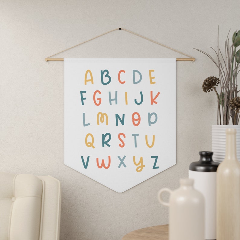 Alphabet Pennant Colorful Letter Poster Alphabet Classroom Sign Cute ...