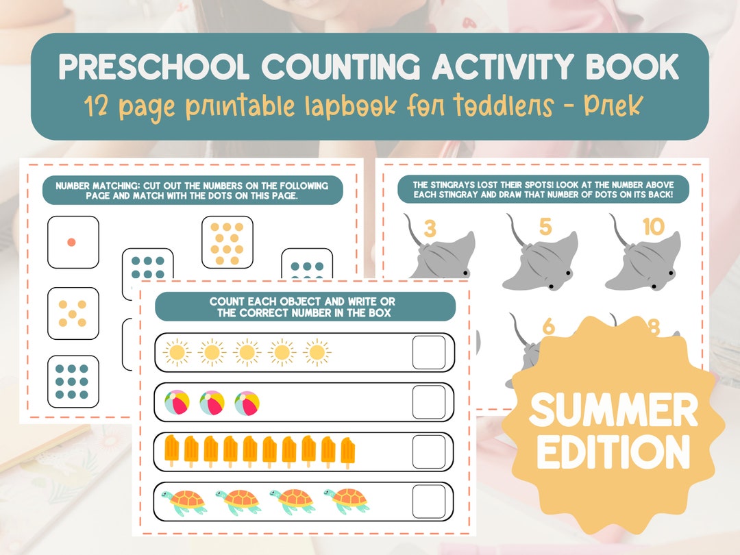 Toddler Counting Activity Book Prek Preschool Number Recognition ...