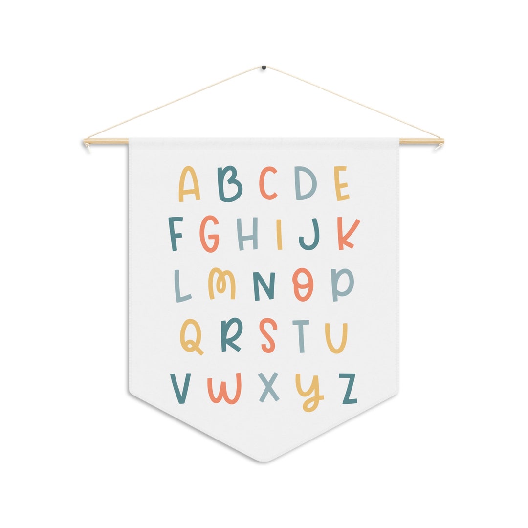 Alphabet Pennant Colorful Letter Poster Alphabet Classroom Sign Cute ...
