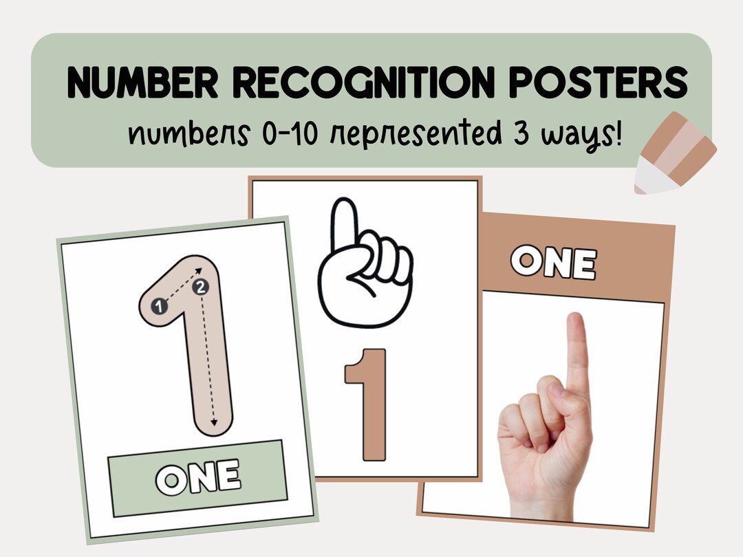 Classroom Number Posters Toddler, Preschool, Prek, Kindergarten 0-10 ...