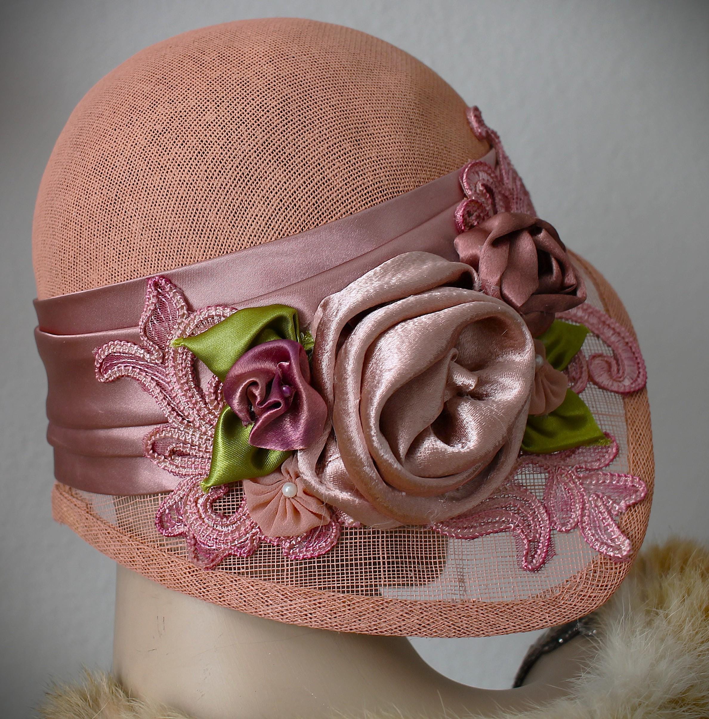 1920s Vintage Style Designer Hat Flapper Party in Dusty Pink - Etsy
