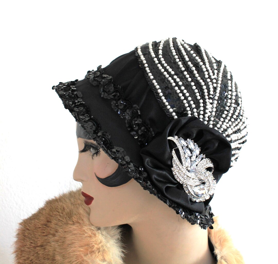 1920s Gala Event Hat Summer Wide Brim Hat Cloche Costume Flapper Garden ...