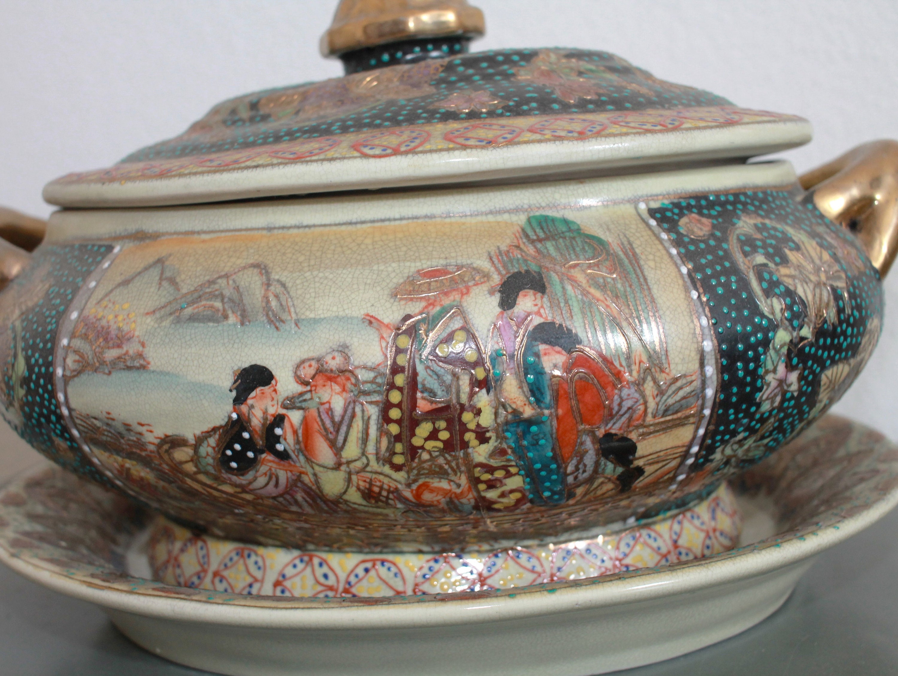 Vintage Japanese Satsuma Style Soup Tureen Covered Dish - Etsy
