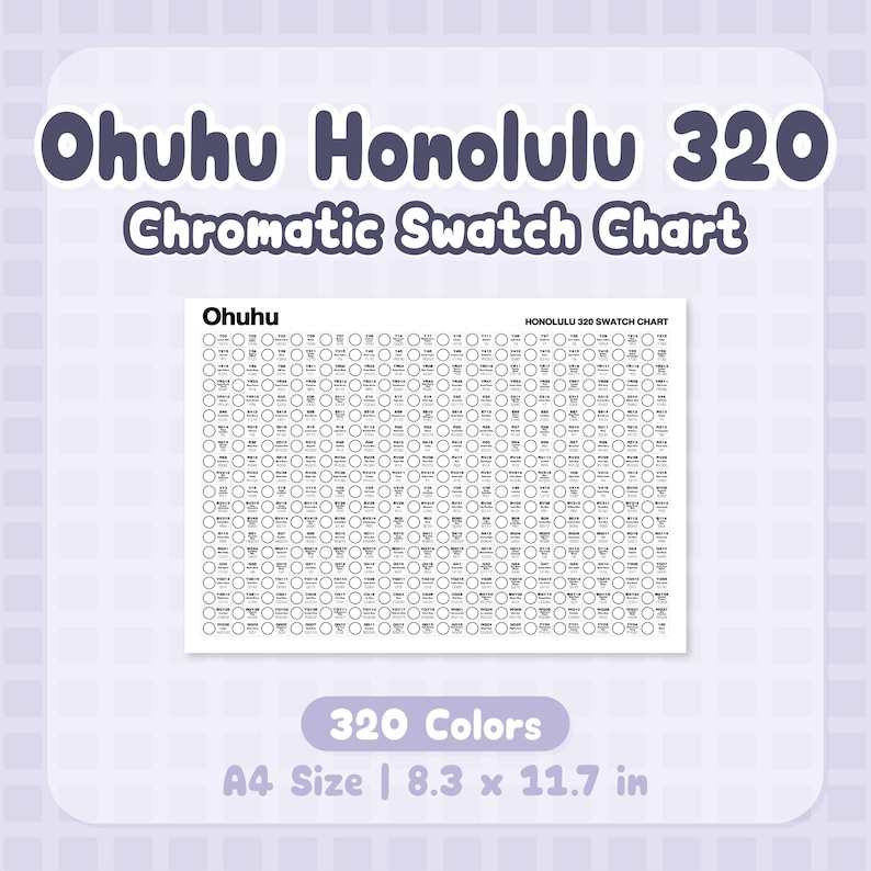 Ohuhu Honolulu 320 Color Swatch Chart | Pre Filled Marker Organizer for ...