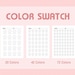 Floral Color Swatch Chart | Printable Color Chart Template | 20, 42, 72 ...