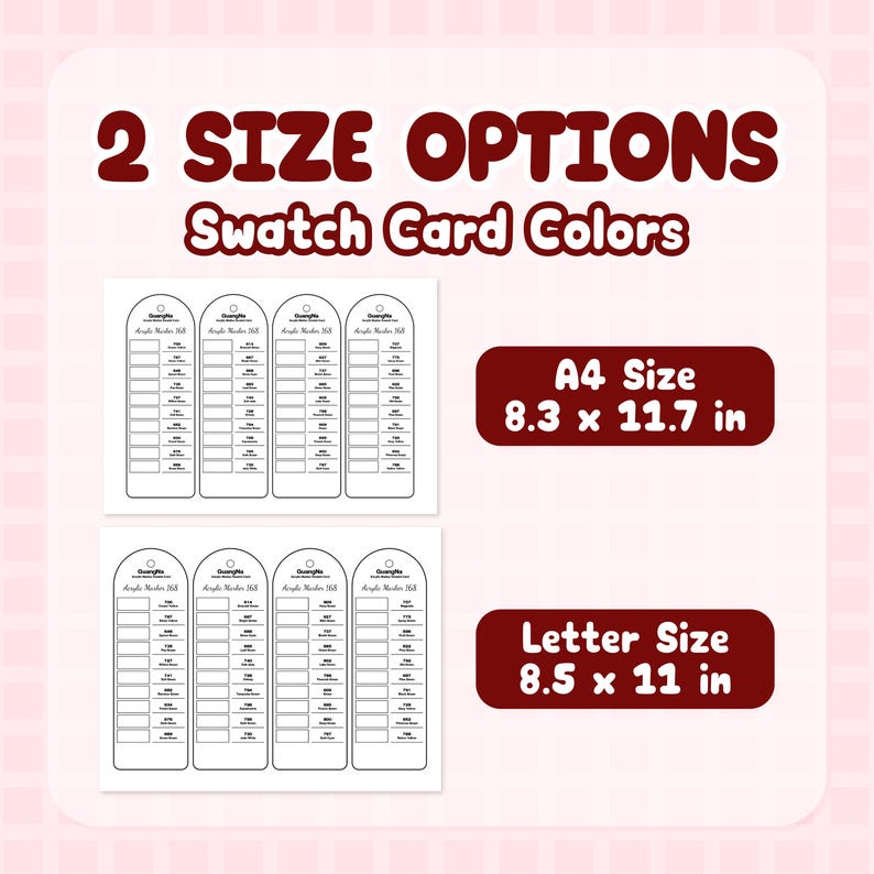 Guangna Acrylic 168 Swatch Card Colors, Blank Color Tracker With Codes ...
