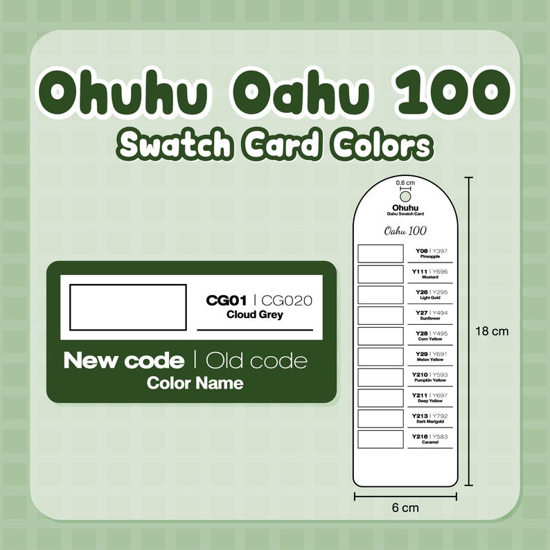 Ohuhu Oahu 100 Marker Swatch Chart | Blank Color Tracker for Alcohol ...