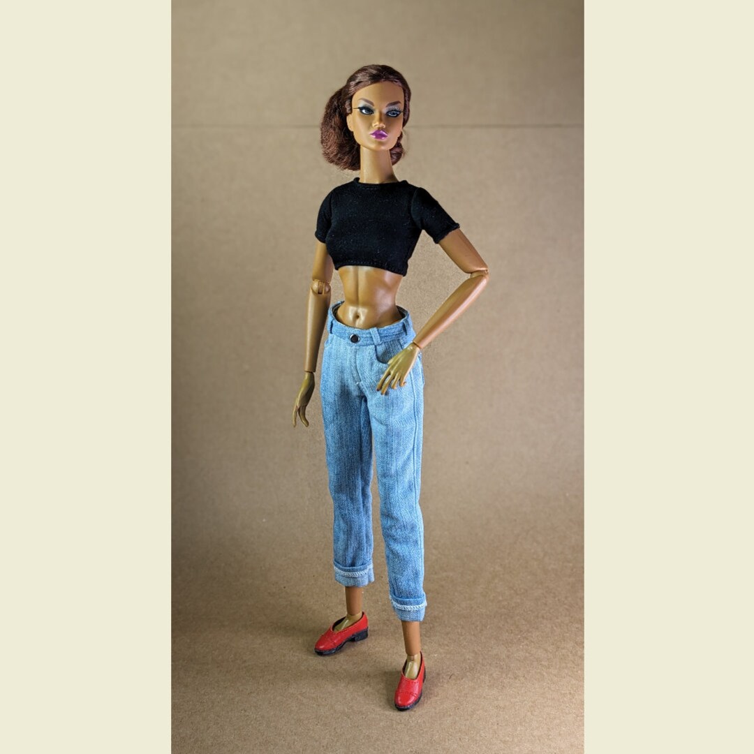 Handmade Light Blue Boyfriend Jeans for 16 Inch Fashion Royalty Dolls ...