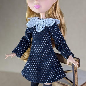 Handmade Polka Dot Black Mini Dress for 10.5-inch Female Dolls MH, EAH ...