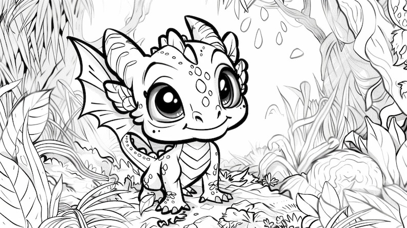 Cute Kawaii Dragon Coloring Pages, 25 Printable Coloring Pages ...