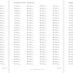 50 Printable Multiplication Worksheets of Which 5 for Each Number From ...