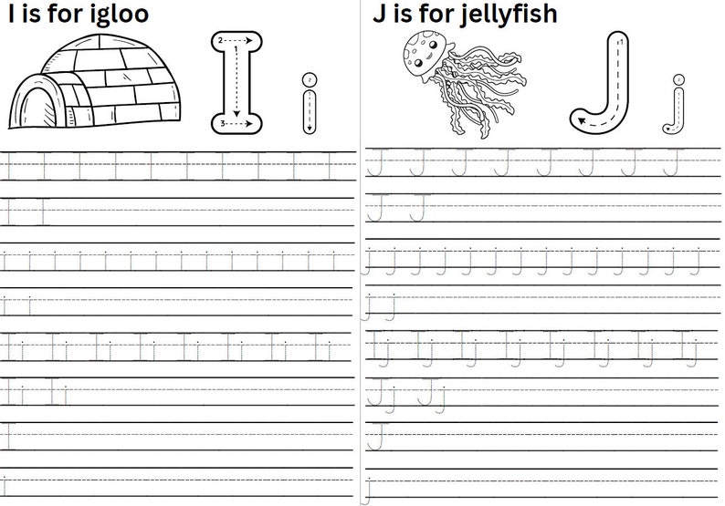 26 Printable Alphabet Tracing Worksheets. Handwriting Practice. Letter ...