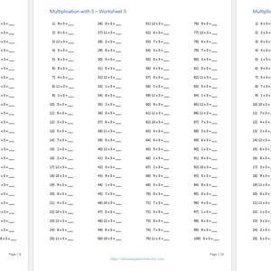 50 Printable Multiplication Worksheets of Which 5 for Each Number From ...