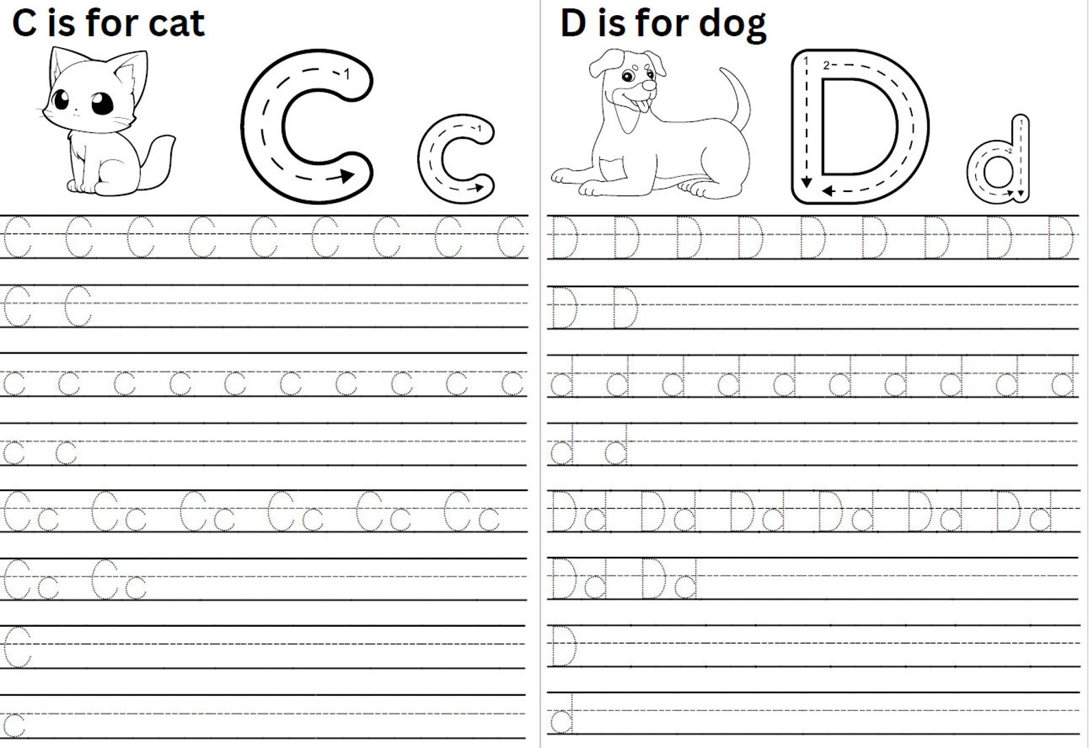 26 Printable Alphabet Tracing Worksheets. Handwriting Practice. Letter ...